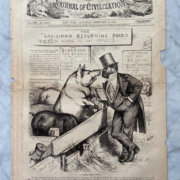 Thomas Nast | Art | Thomas Nast Political Cartoon Antique Engraving ...